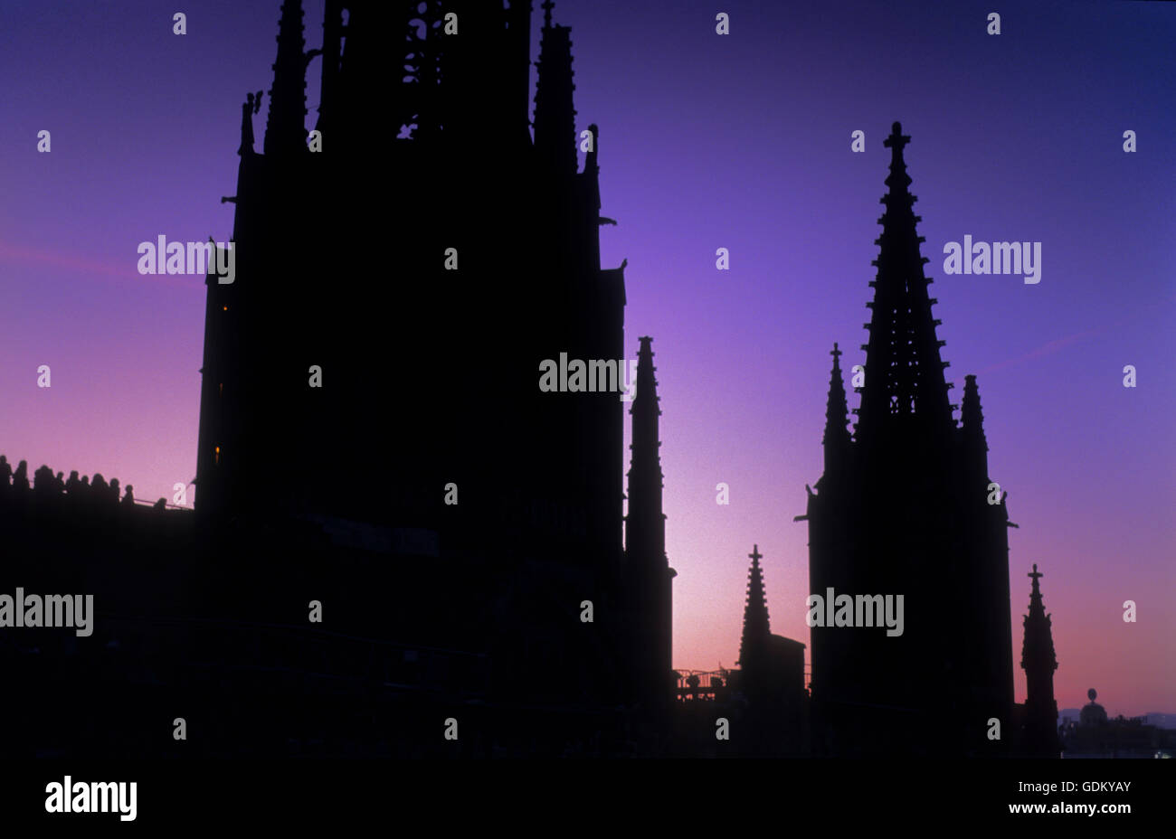 Barcelona: Gothic cathedral. Detail of the roof Stock Photo - Alamy