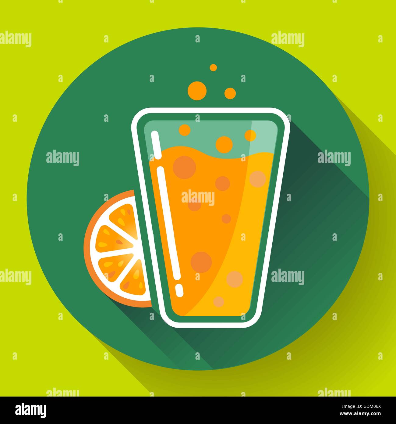 Flat ice tea drink icon. Orange juice glass Stock Vector Image & Art ...