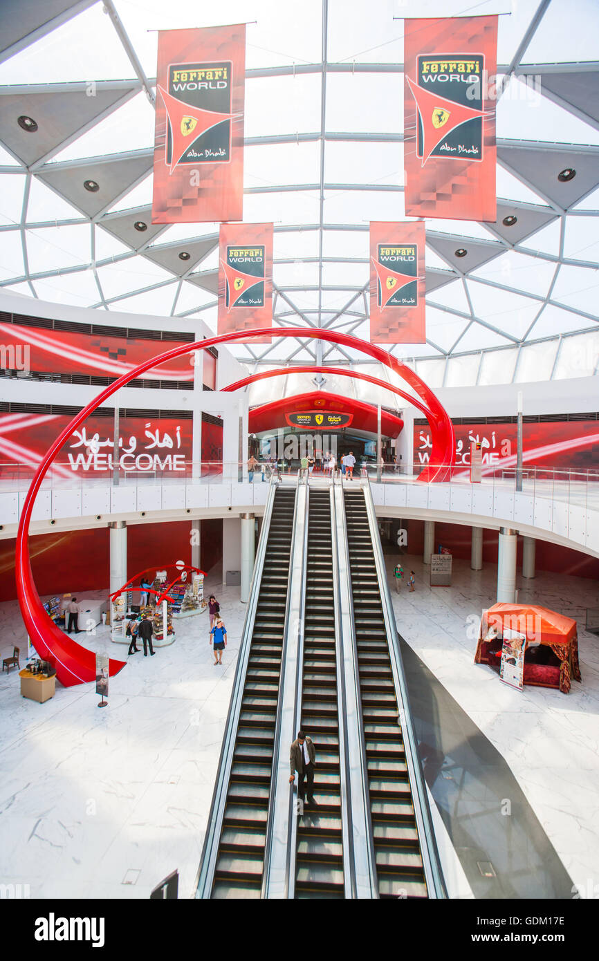 Ferrari World entrance, Abu Dhabi, UAE Stock Photo - Alamy