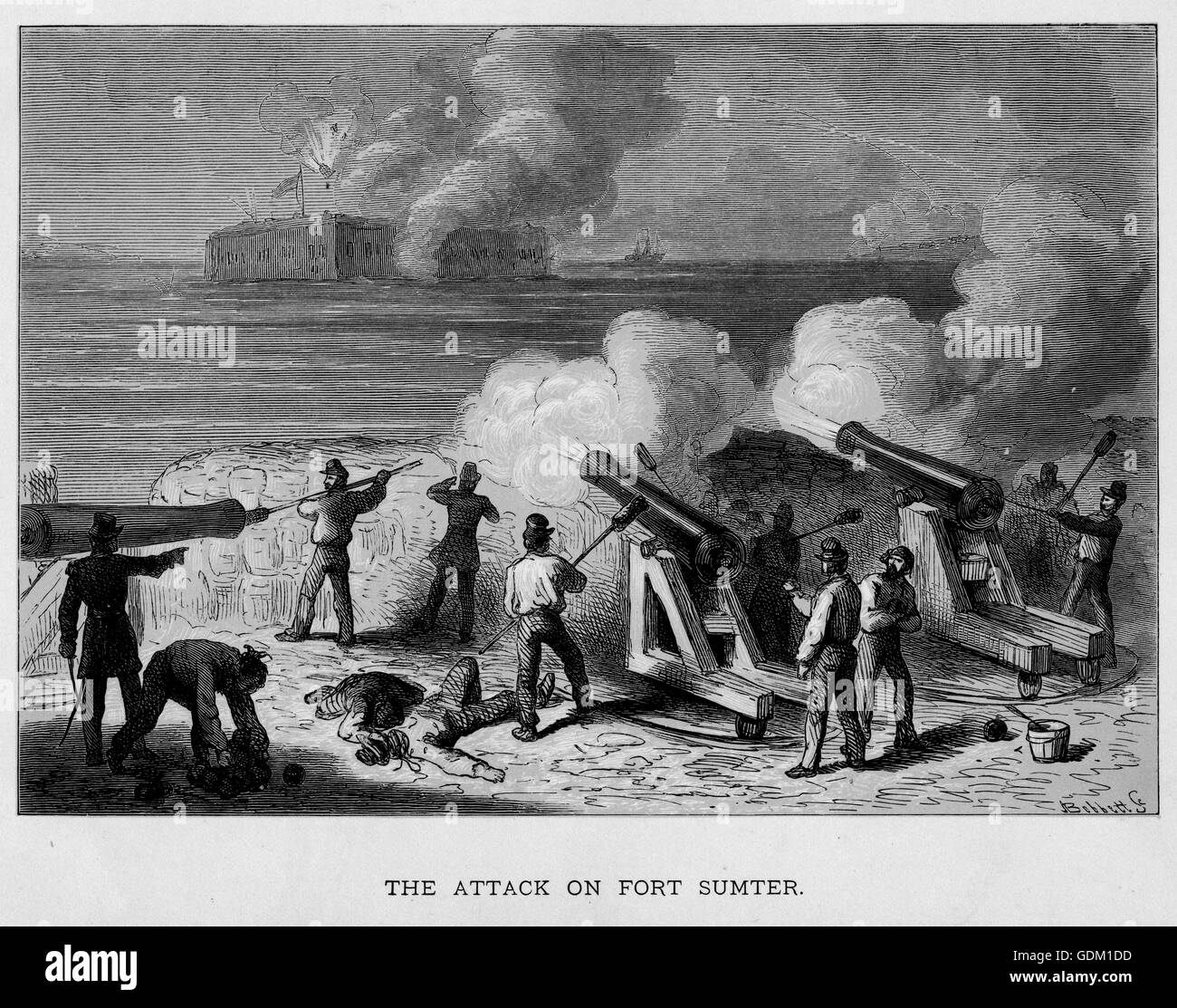 The attack of fort sumter Black and White Stock Photos & Images - Alamy