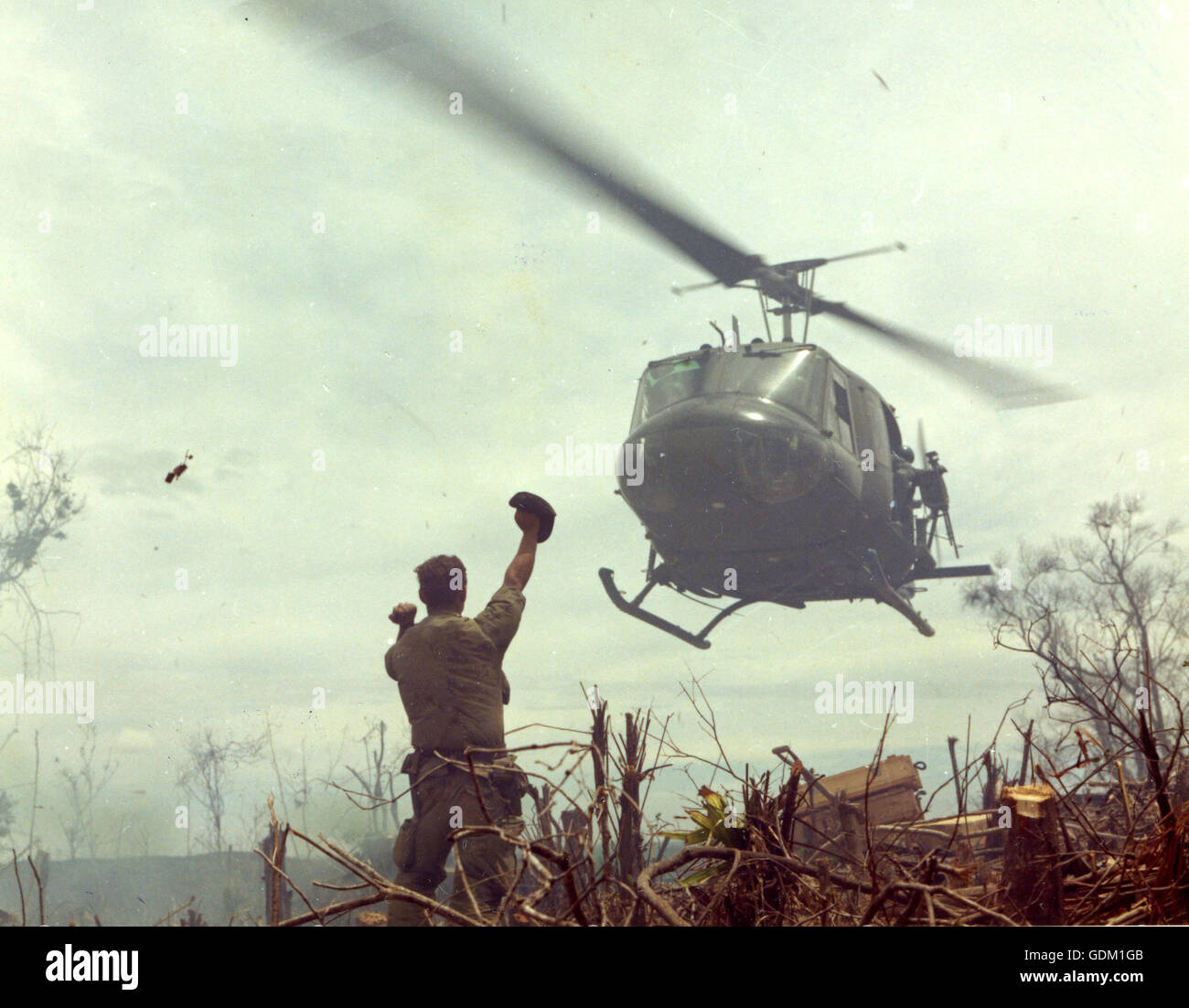 Operation Jeb Stuart III, south of Quang Tri. Soldier guiding a Huey ...