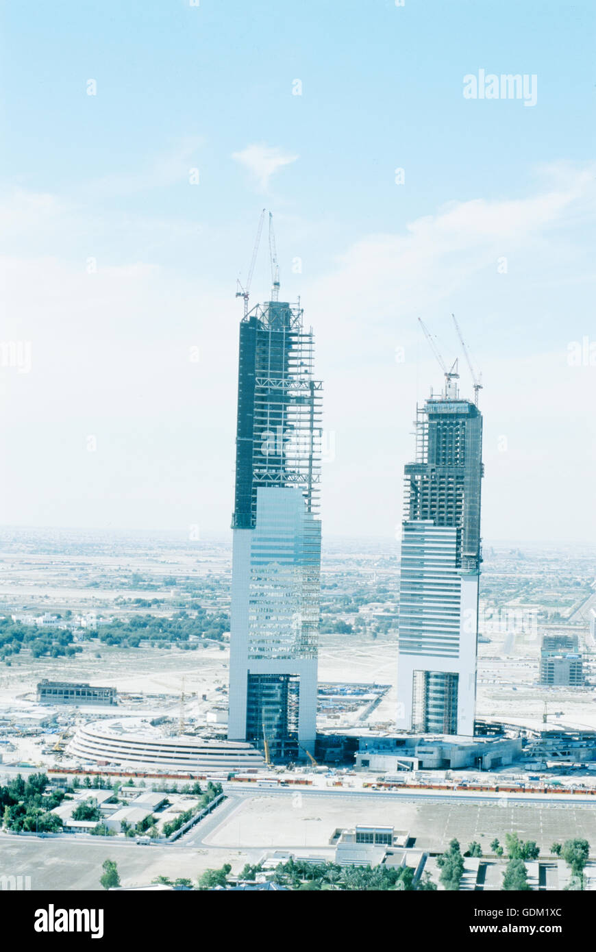 The Emirates Towers being constructed, Dubai, UAE Stock Photo - Alamy