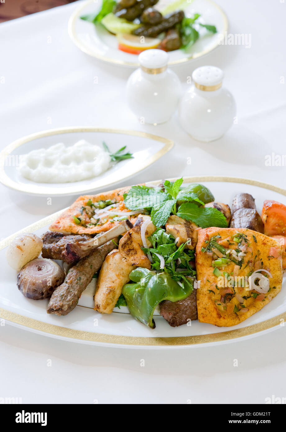 A mix mezze plate, Dubai, UAE Stock Photo - Alamy