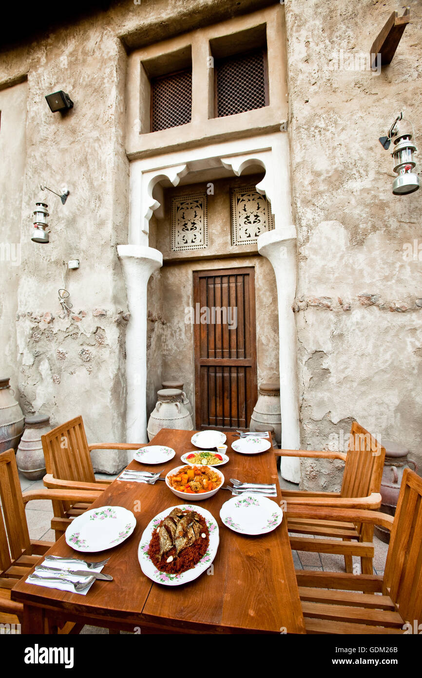 Food spread out on a table, Dubai, UAE Stock Photo - Alamy