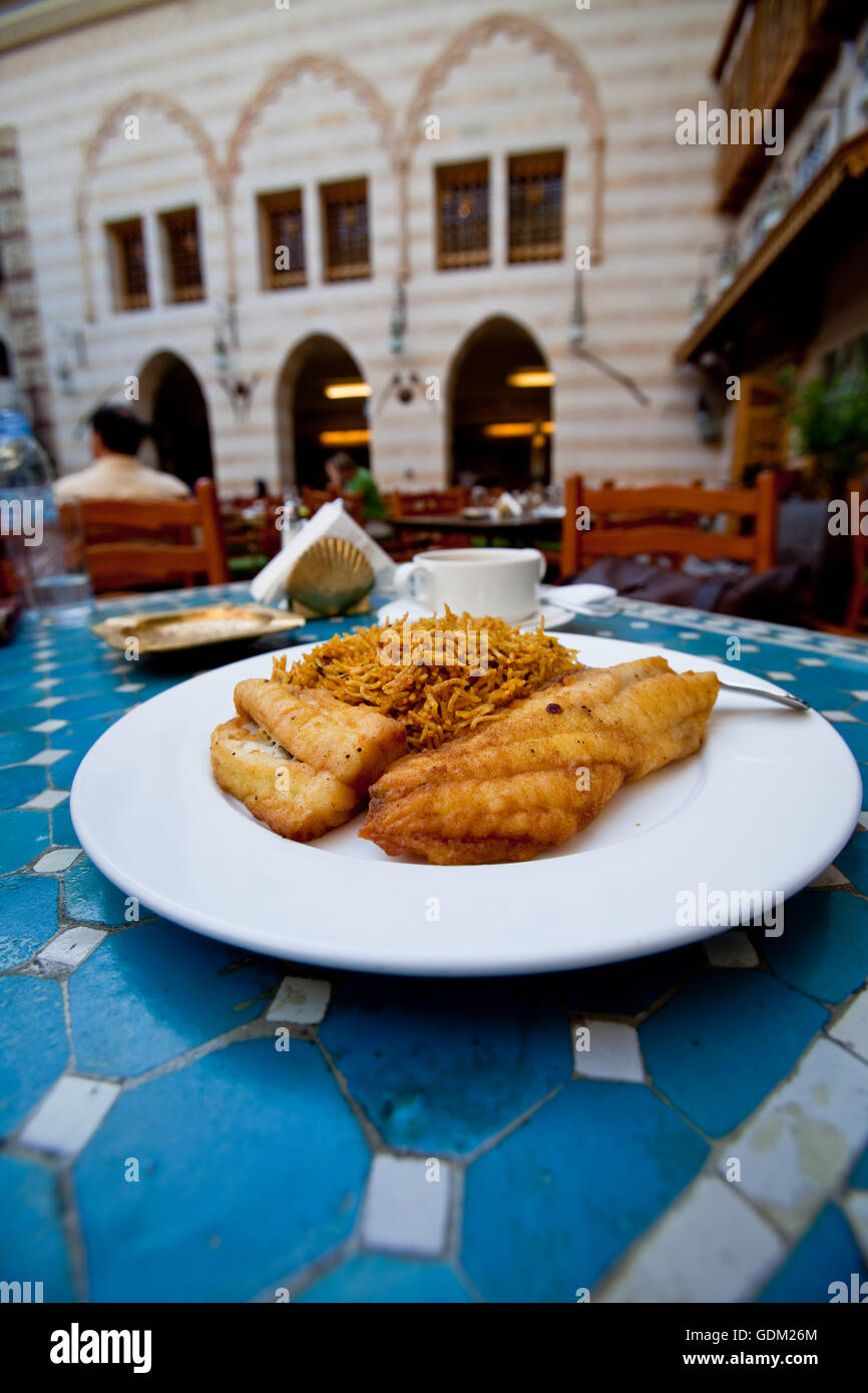 Food served at the Khan Murjan restaurant, Dubai, UAE Stock Photo - Alamy