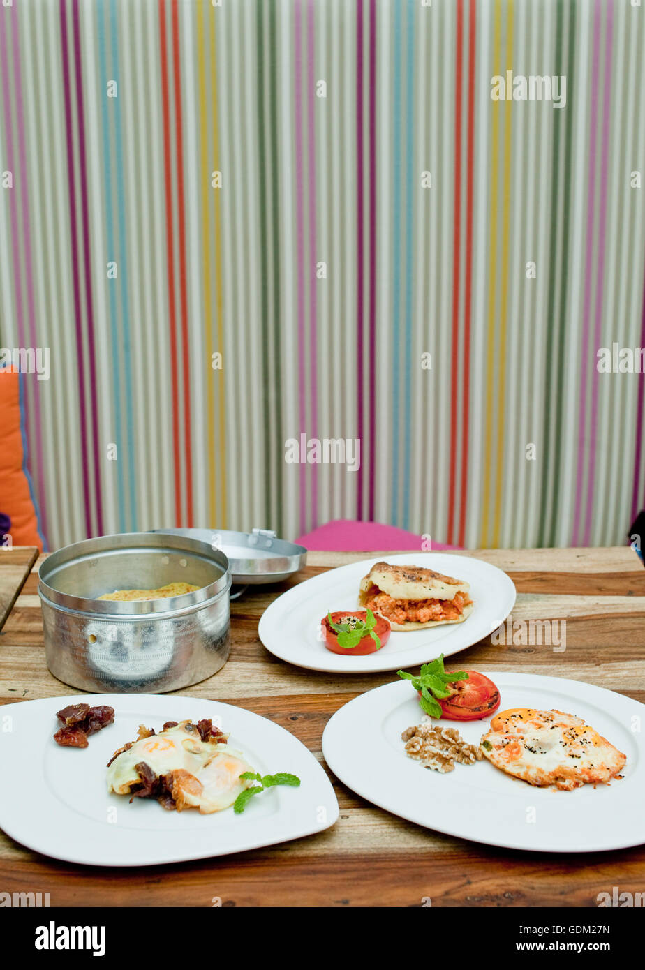 Food laid out on a table, Dubai, UAE Stock Photo - Alamy