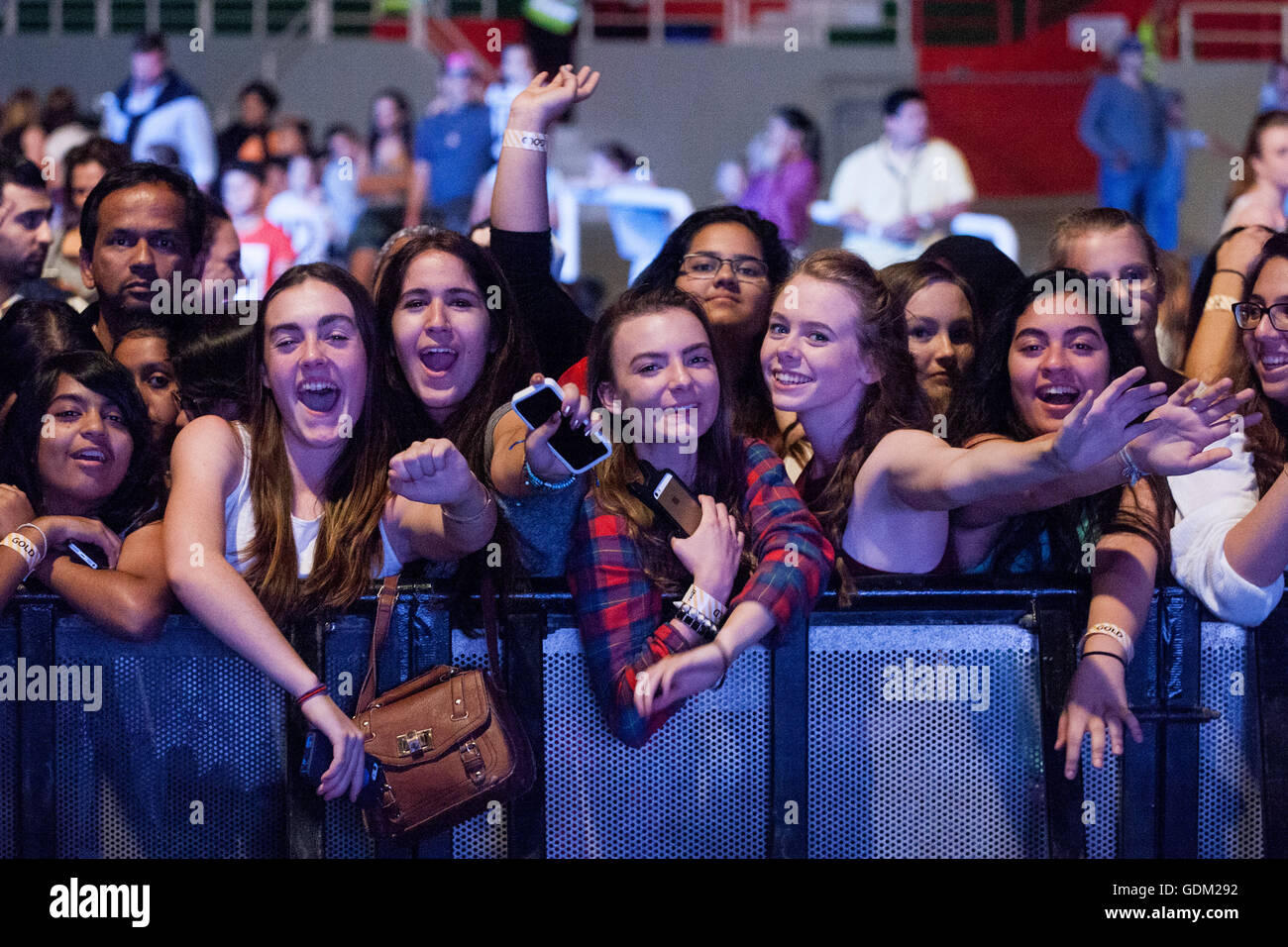 Fans during the One Direction concert, The Sevens Stadium, Dubai, UAE ...