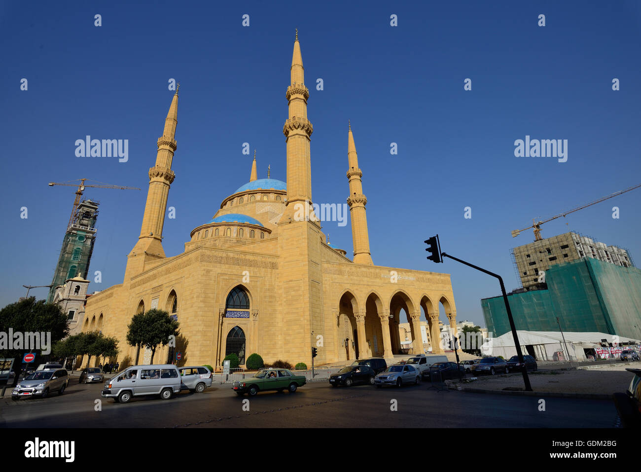 Lebanon, Beirut: Martyrs' Square (LF)Mohammed al-Amin Mosque at Beirut ...
