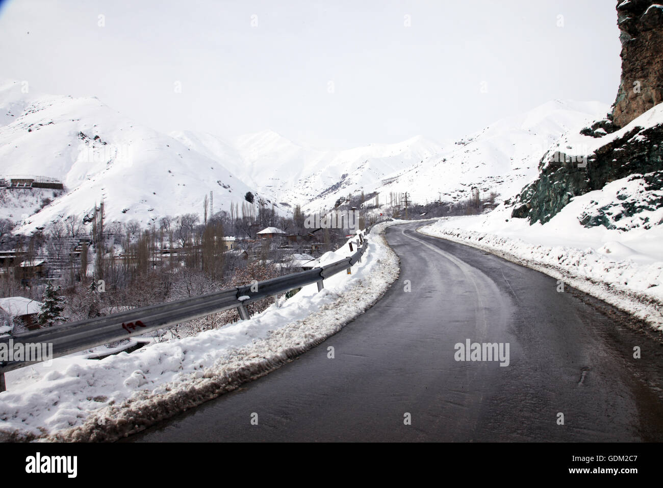 Fasham road in winter. Tehran, Iran Stock Photo - Alamy