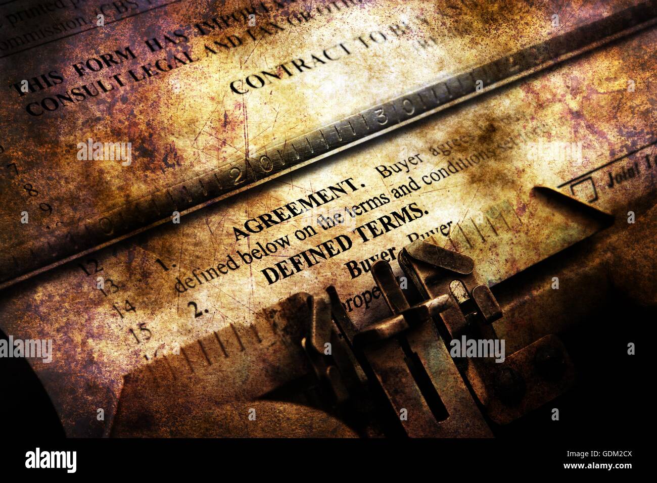 Agreement form on typewriter Stock Photo - Alamy