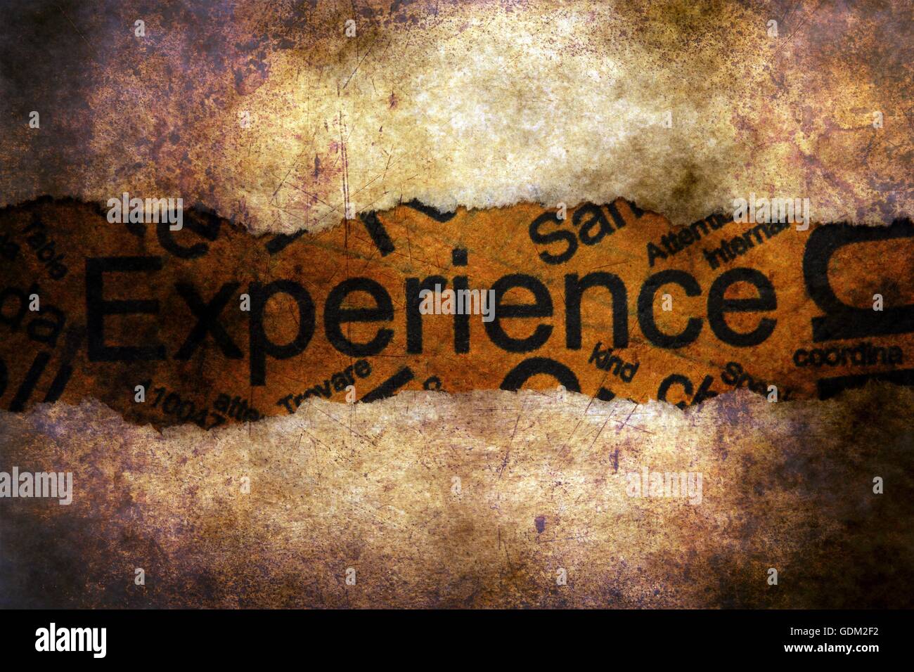 Experience text on torn paper Stock Photo - Alamy