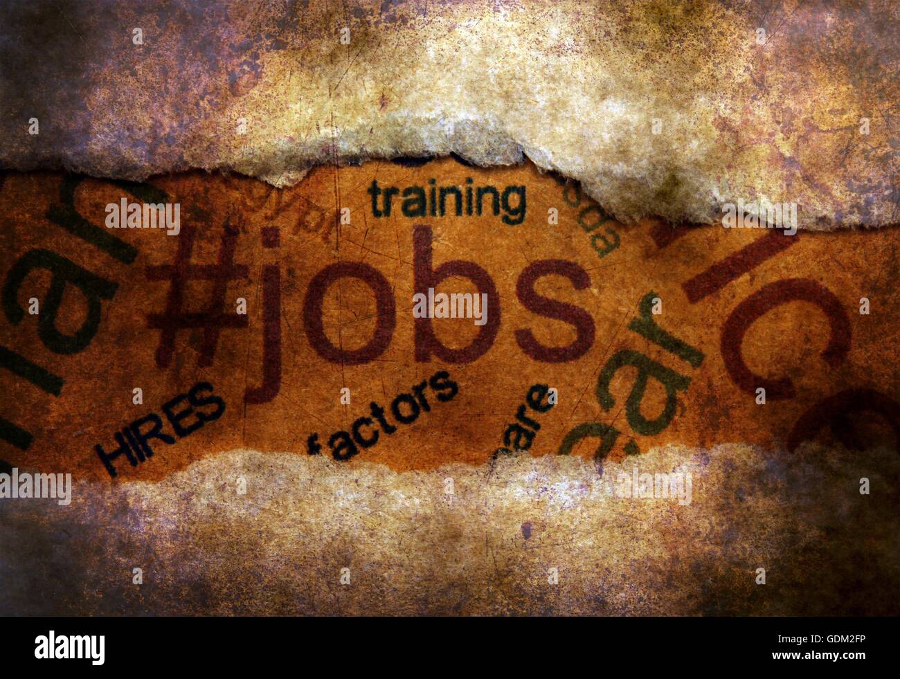 Jobs text on torn paper concept Stock Photo - Alamy