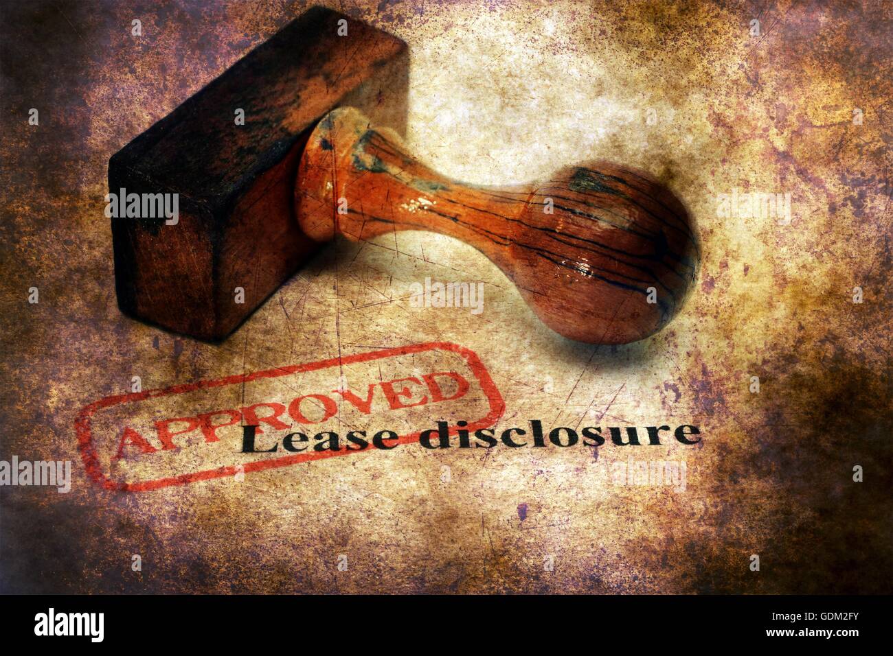 Stamp approved on Lease disclosure Stock Photo - Alamy