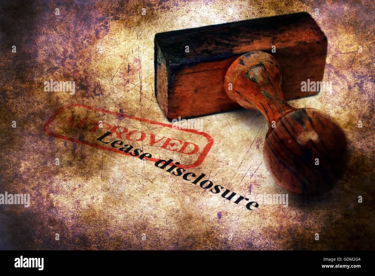 Stamp approved on Lease disclosure Stock Photo - Alamy