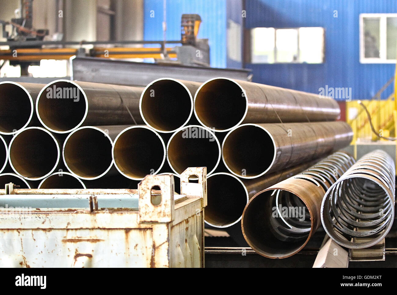 metal profile pipe in an industrial workshop Stock Photo - Alamy