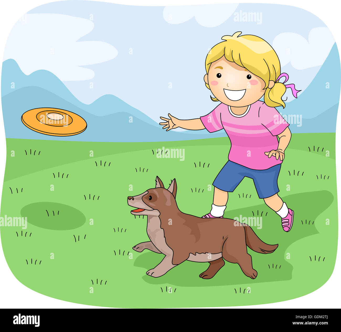 Dog Playing Fetch Clipart