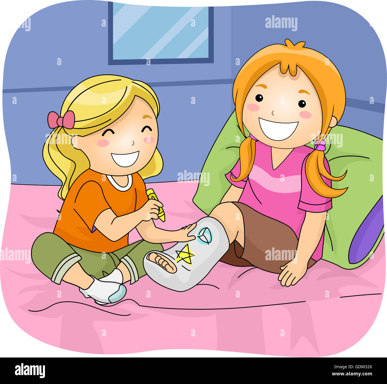 Girl with leg cast hi-res stock photography and images - Alamy