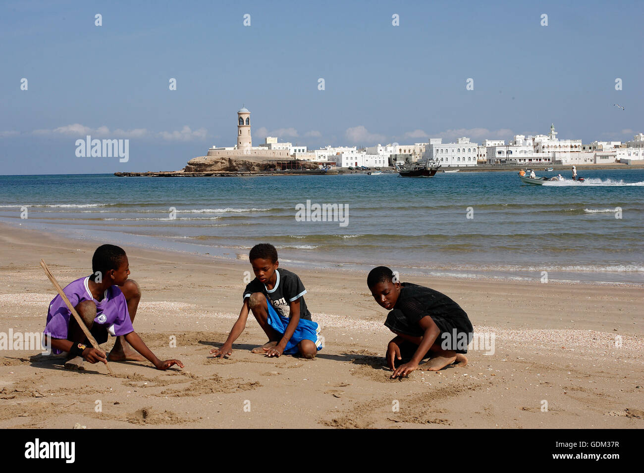 Sultanate of Oman sea shore, Ash Sharqiyah Region, Sur, Al Ayjah, old ...