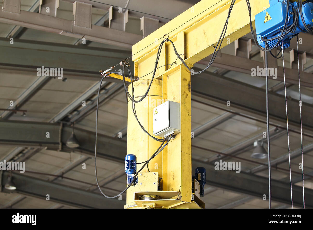 lifting mechanism for moving material within the production hall Stock ...
