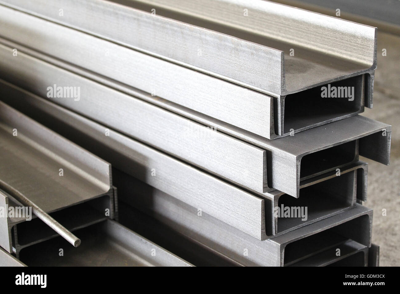 metal profile channel for use in structures, warehouse Stock Photo - Alamy