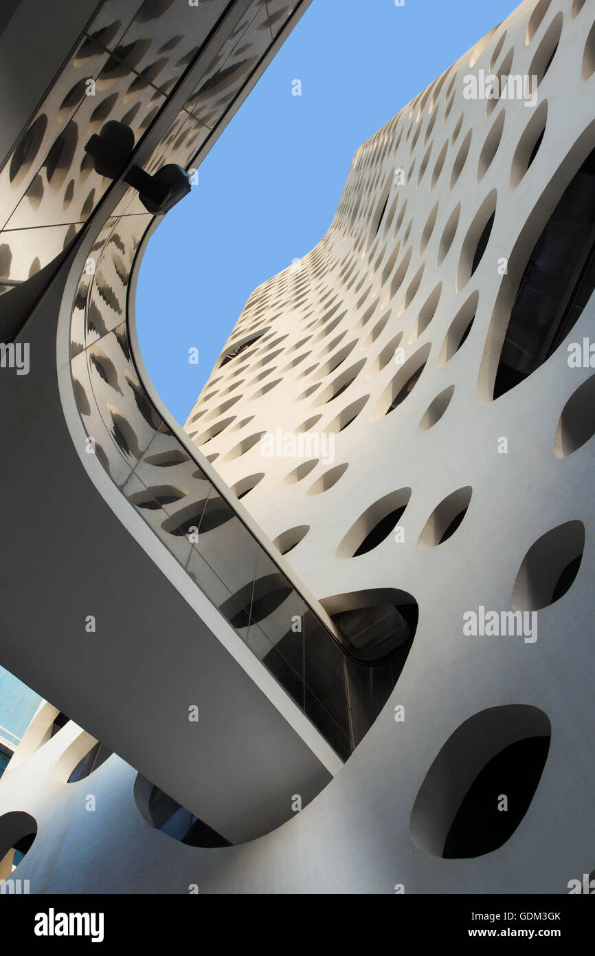 Ground view of the 0-14 Tower in Business Bay, Dubai, UAE Stock Photo ...