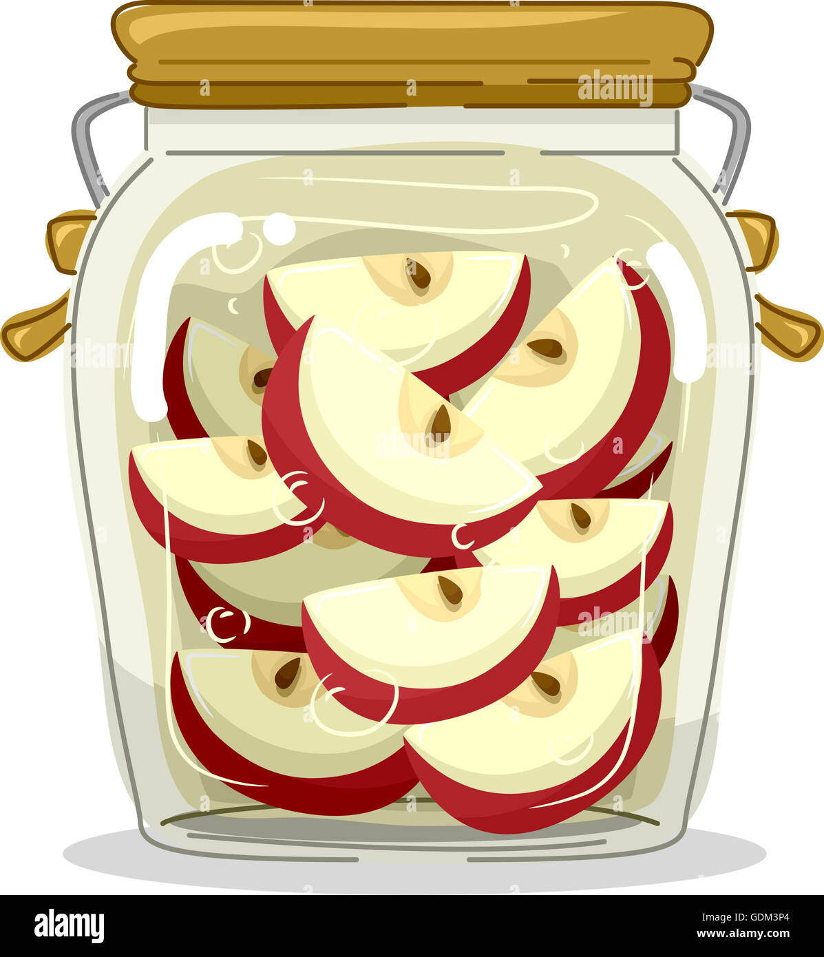 Illustration of a Jar Filled With Preserved Slices of Apples Stock ...