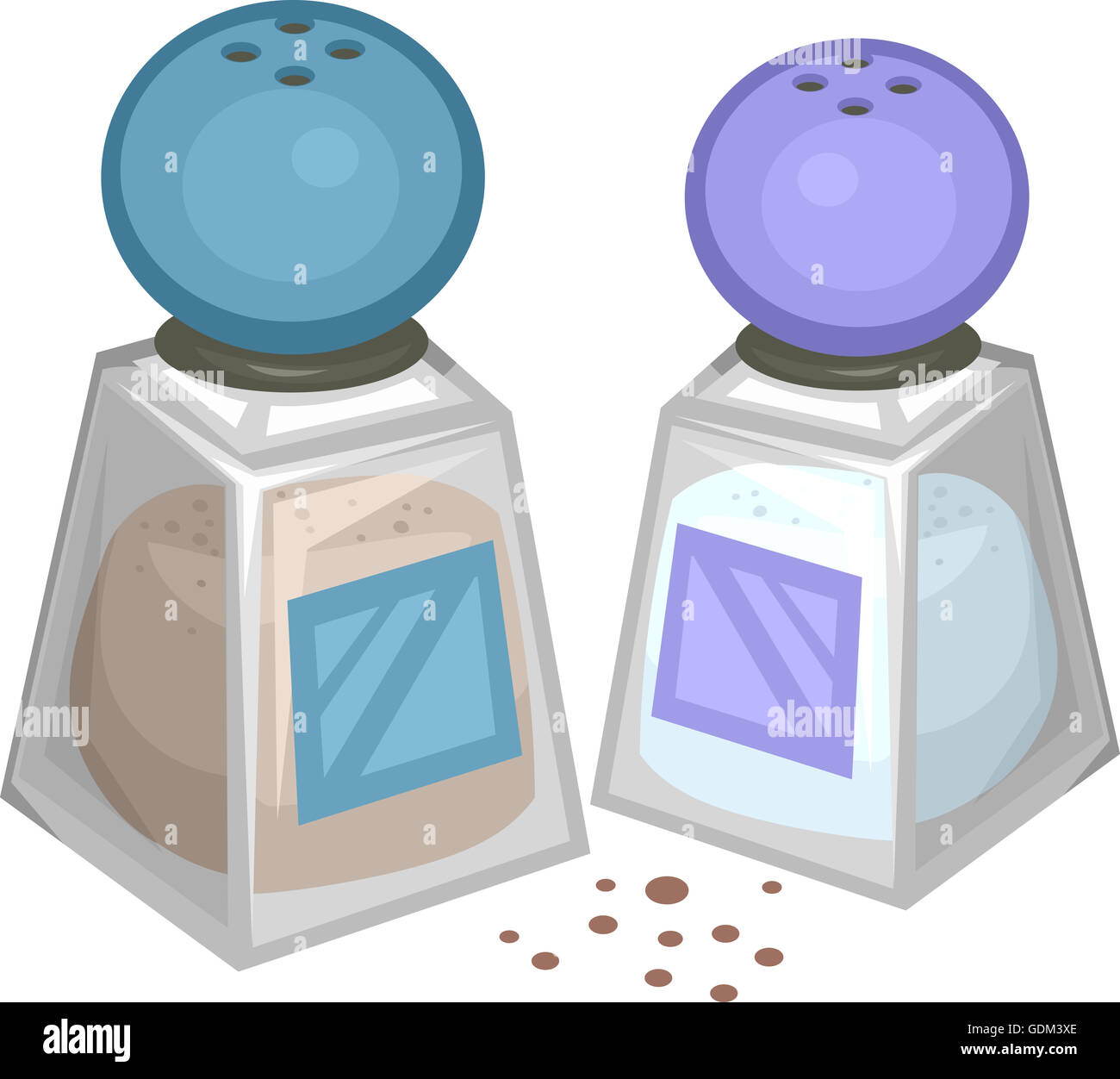 Illustration of a Salt and Pepper Shakers Standing Side by Side Stock ...