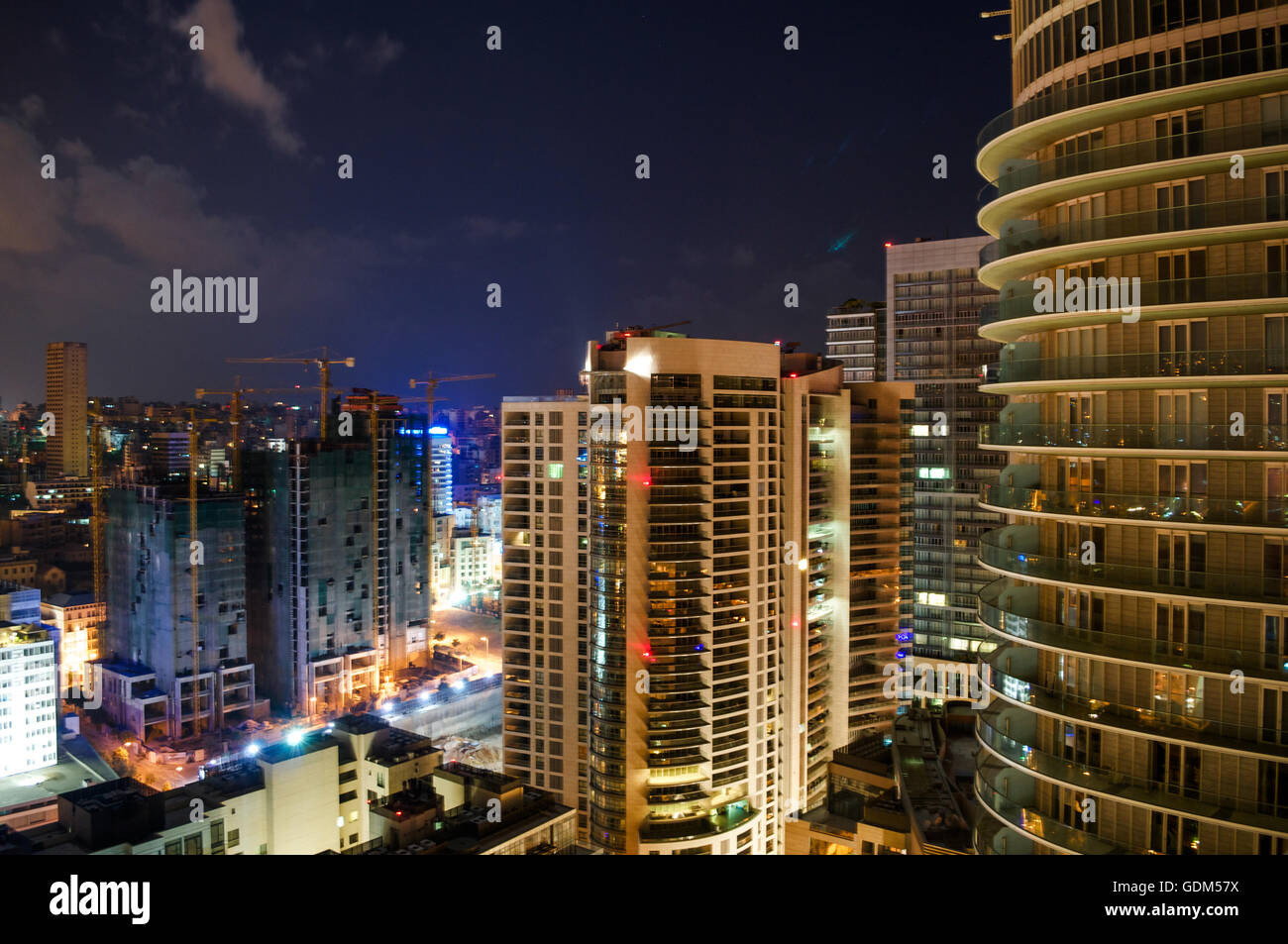Cityscape of Beirut at night Stock Photo - Alamy