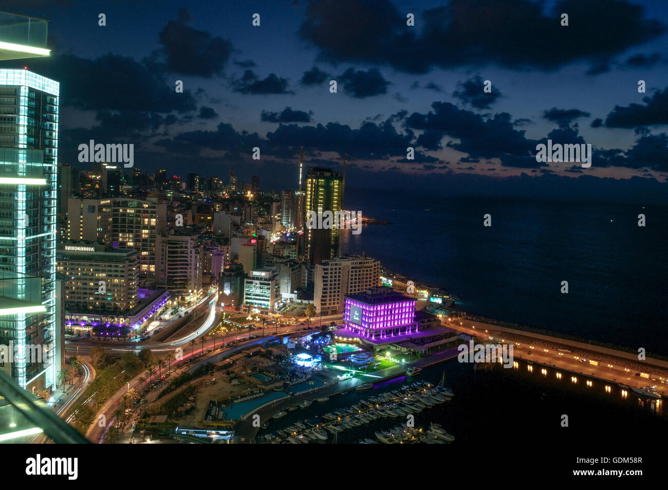 Beirut cityscape at night time Stock Photo - Alamy