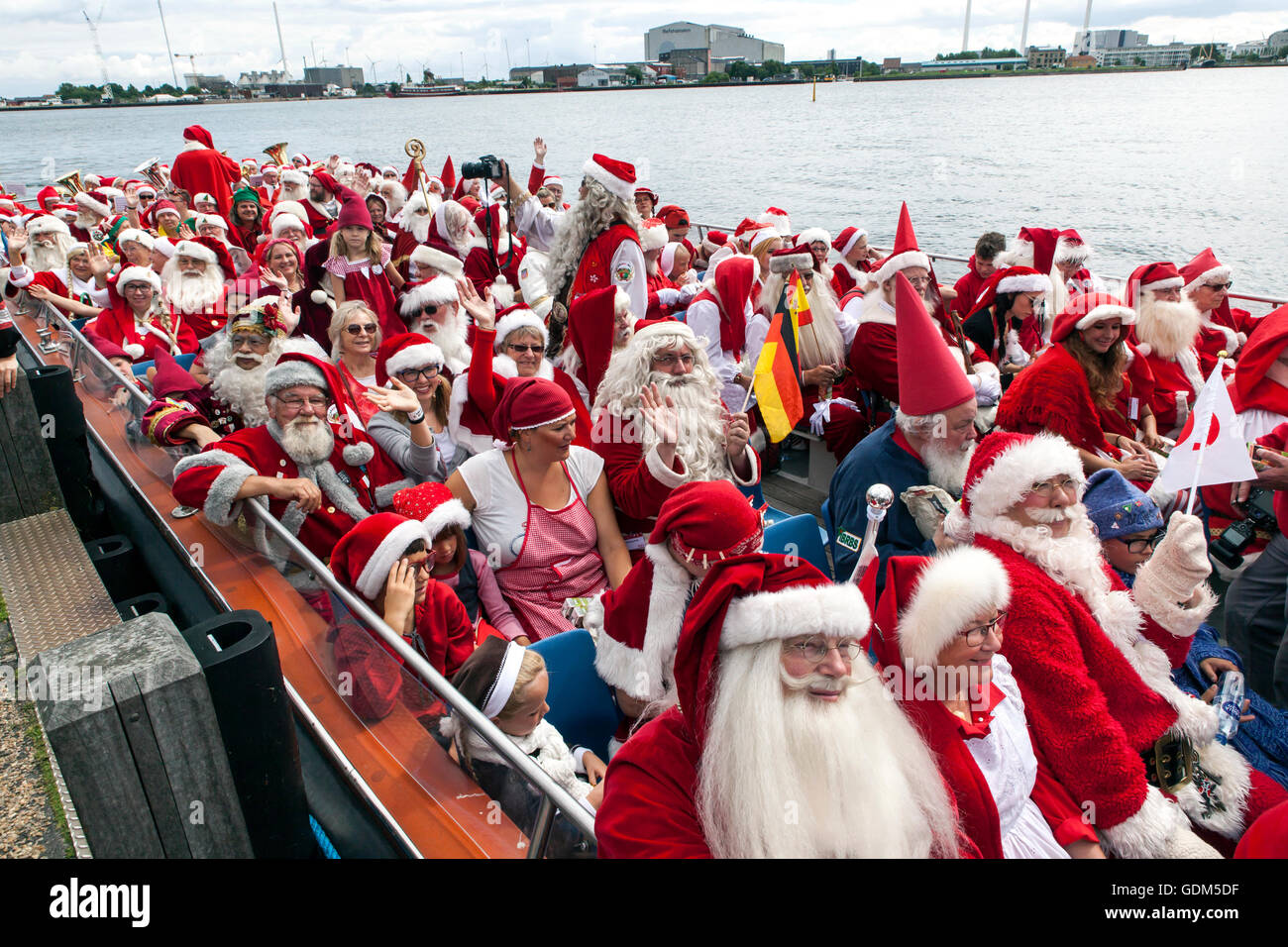 Copenhagen, Denmark – July 18, 2016: Santa’s participating in in the ...