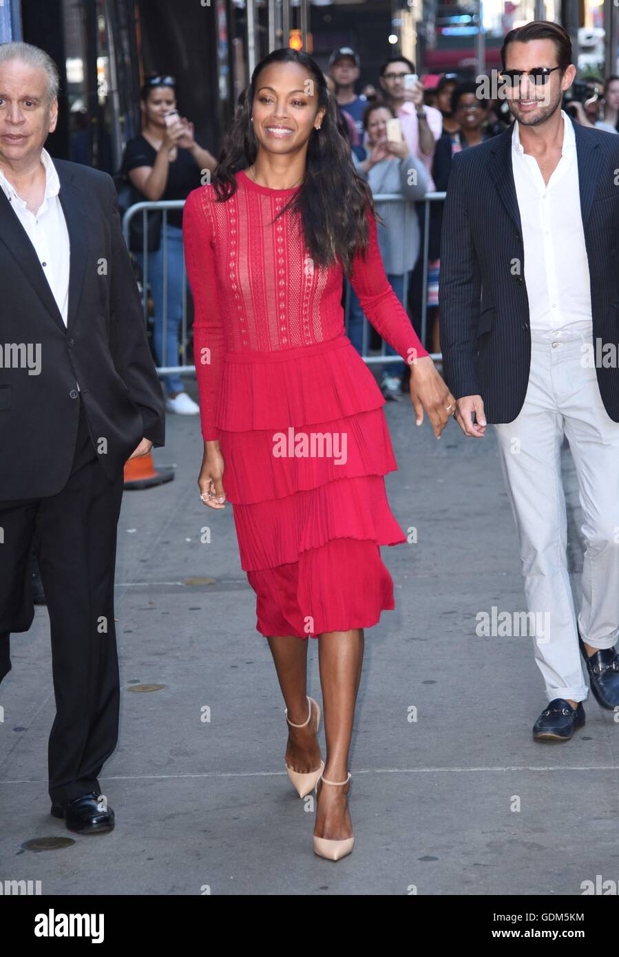 New York, NY, USA. 18th July, 2016. Zoe Saldana out and about for ...
