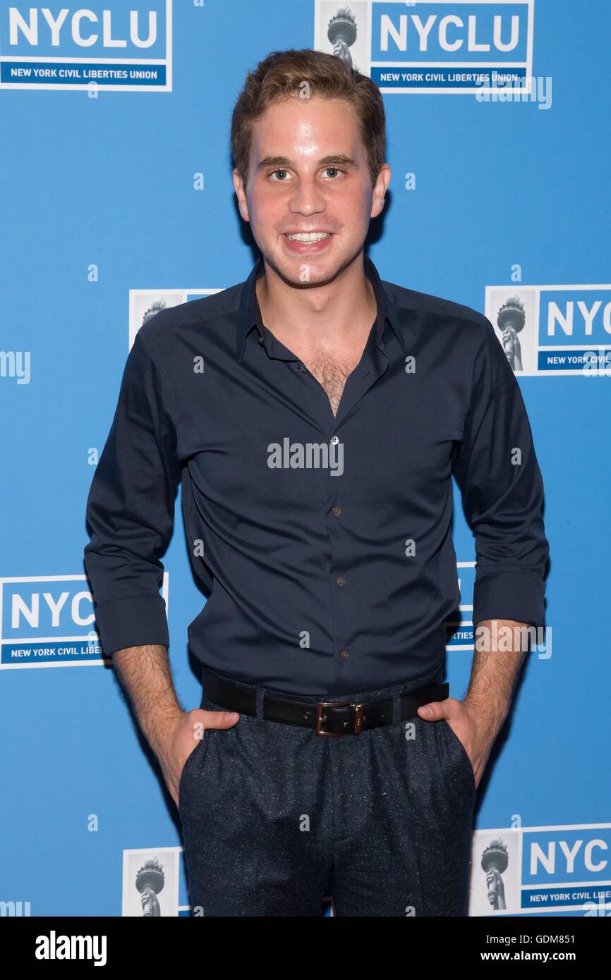 New York, NY, USA. 18th July, 2016. Ben Platt at arrivals for The New York Civil Liberties Union ...