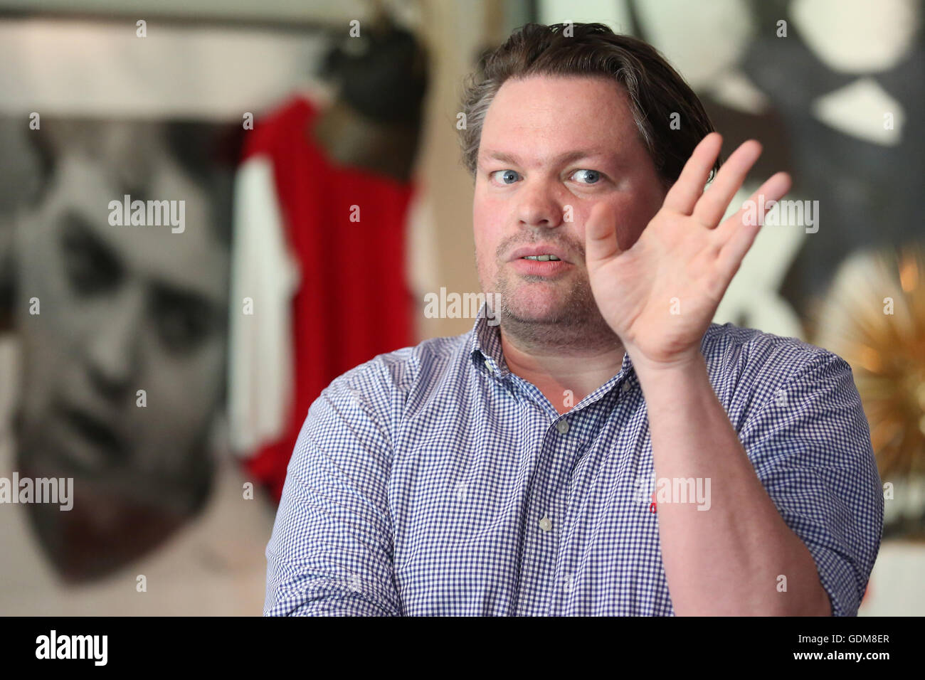 Hamburg, Germany. 23rd June, 2016. Art collector Rik Reinking gives an ...