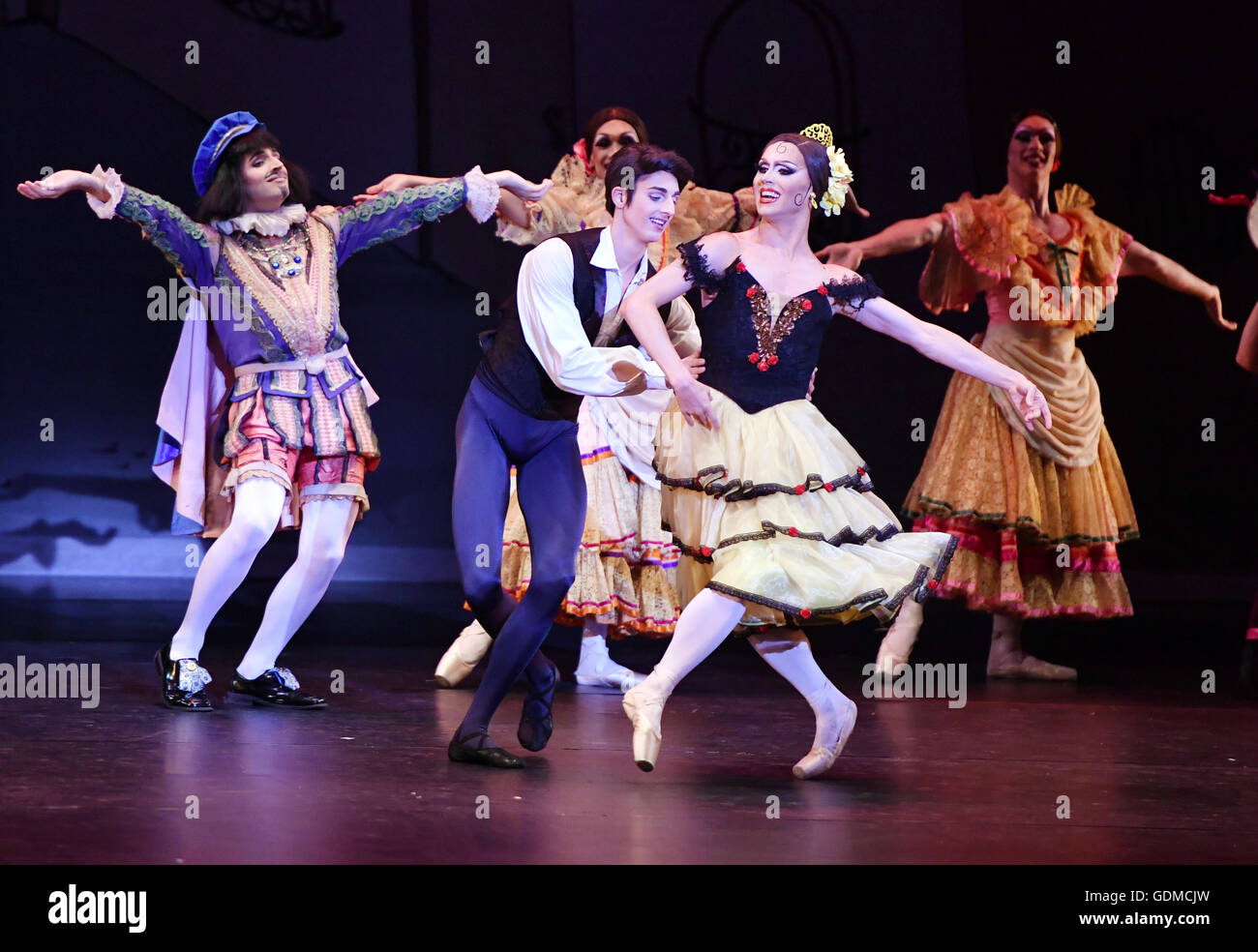 Berlin, Germany. 19th July, 2016. Male ballet dancers of the ballet ...