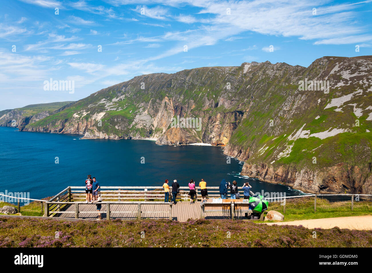 Slieve League, County Donegal, Ireland weather. 19th July 2016 . People ...