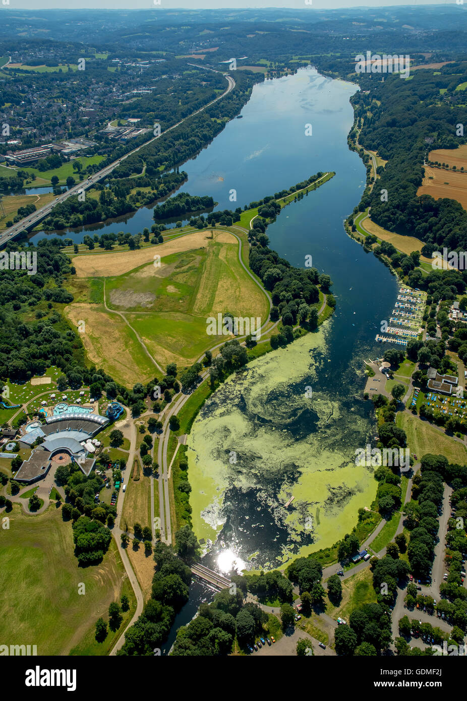 Witten, Germany 19th July, 2016 Aerial view, Bochum, Heveney - the spa ...