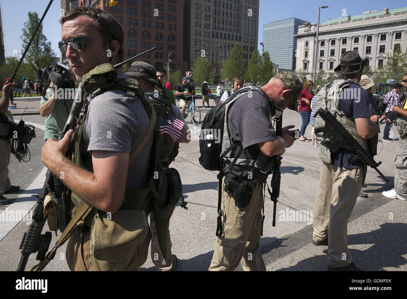 Cleveland, Ohio, USA. 19th July, 2016. The Ohio Minutemen Militia at ...