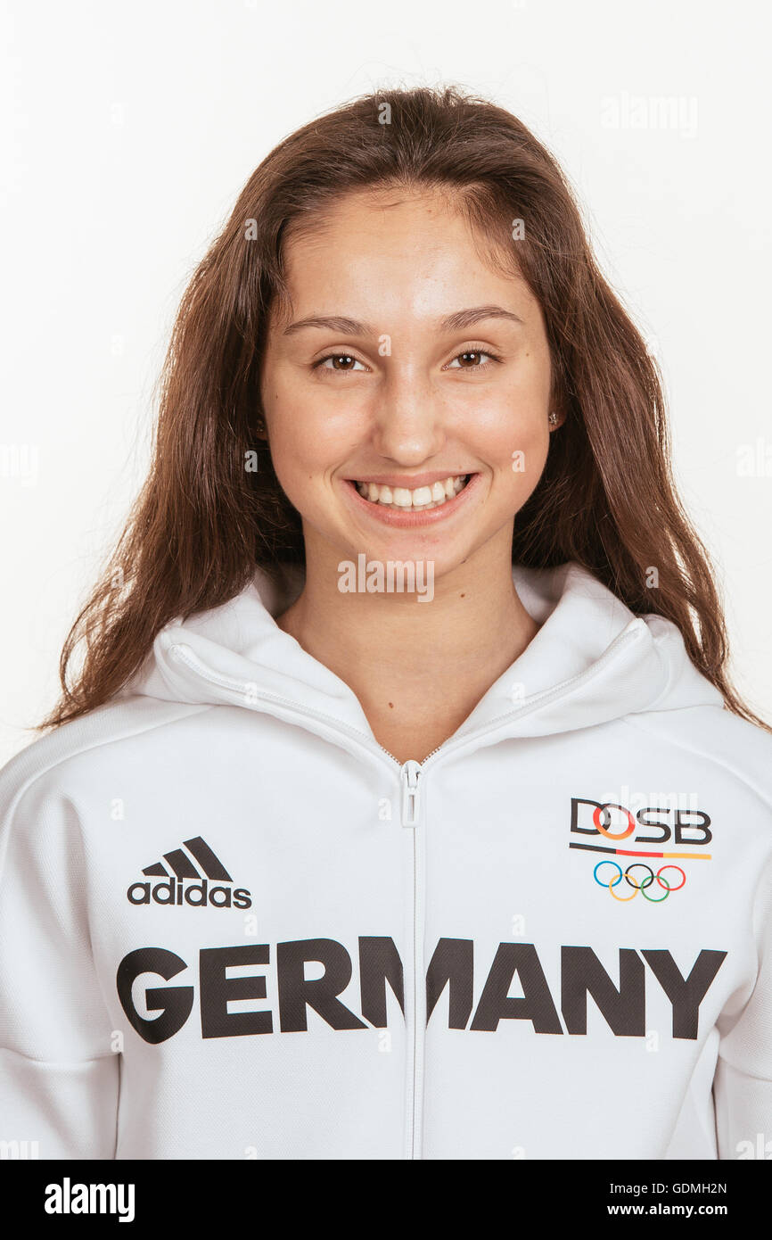 Hannover, Germany. 15th July, 2016. Anastasija Khemelytska poses at a ...