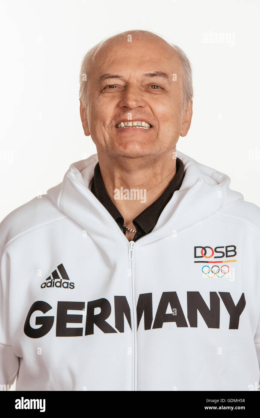 Hannover, Germany. 15th July, 2016. Vladimir Komkov poses at a photocall during the preparations ...