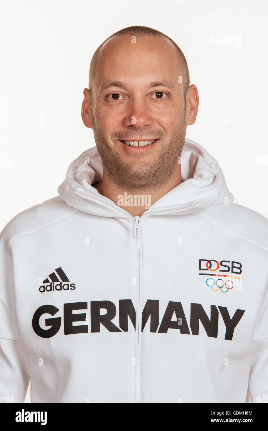 Alexander Schumm poses at a photocall during the preparations for the ...