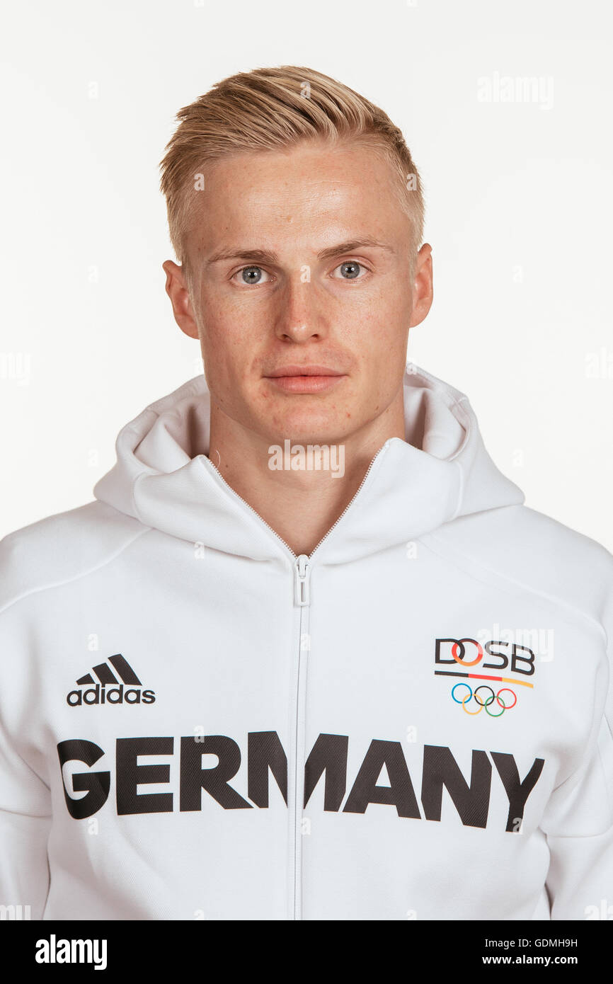 Hannover, Germany. 15th July, 2016. Gregor Traberposes at a photocall ...