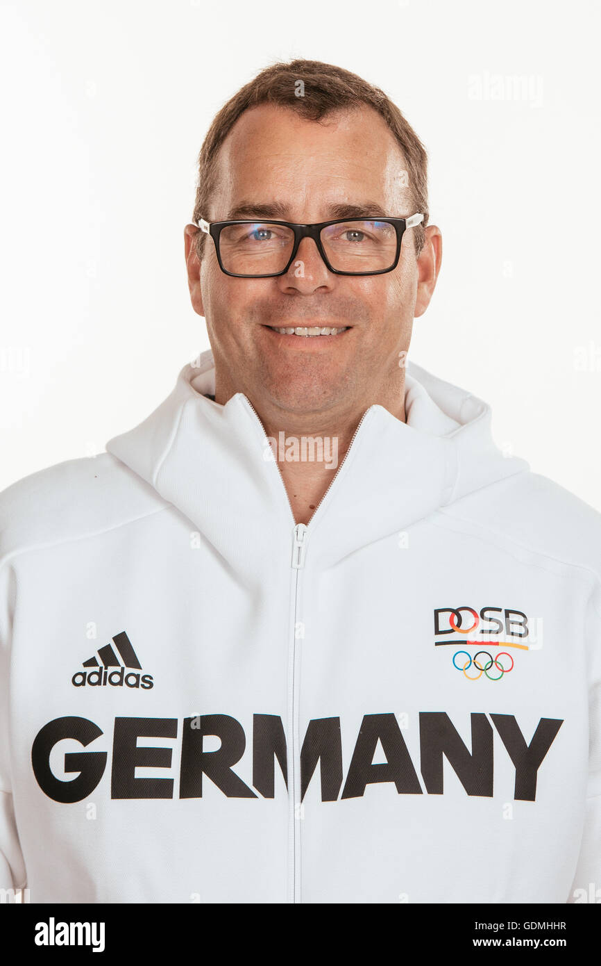 Hannover, Germany. 18th July, 2016. Carsten Rohde poses at a photocall ...