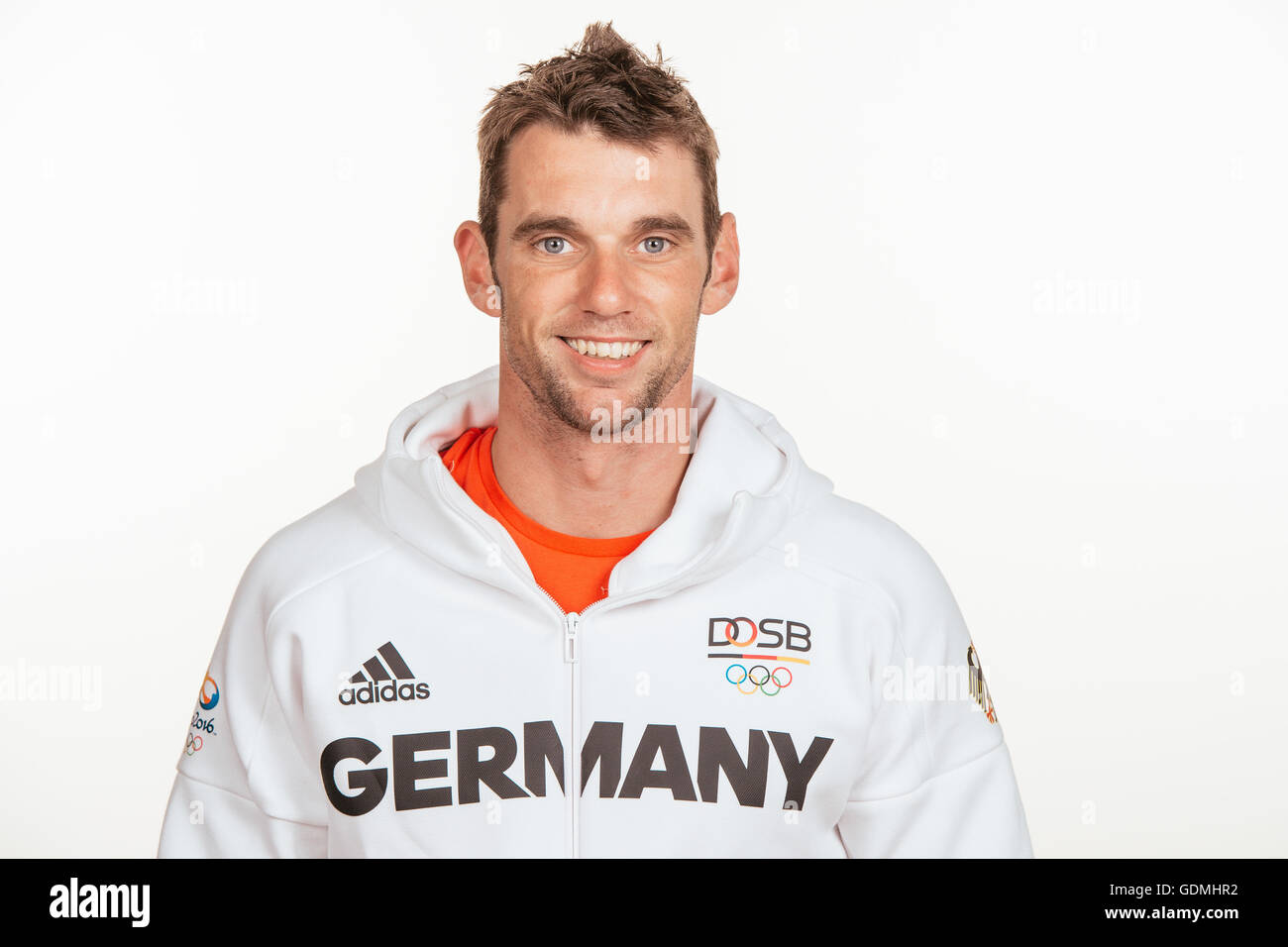Jan Benzien poses at a photocall during the preparations for the ...