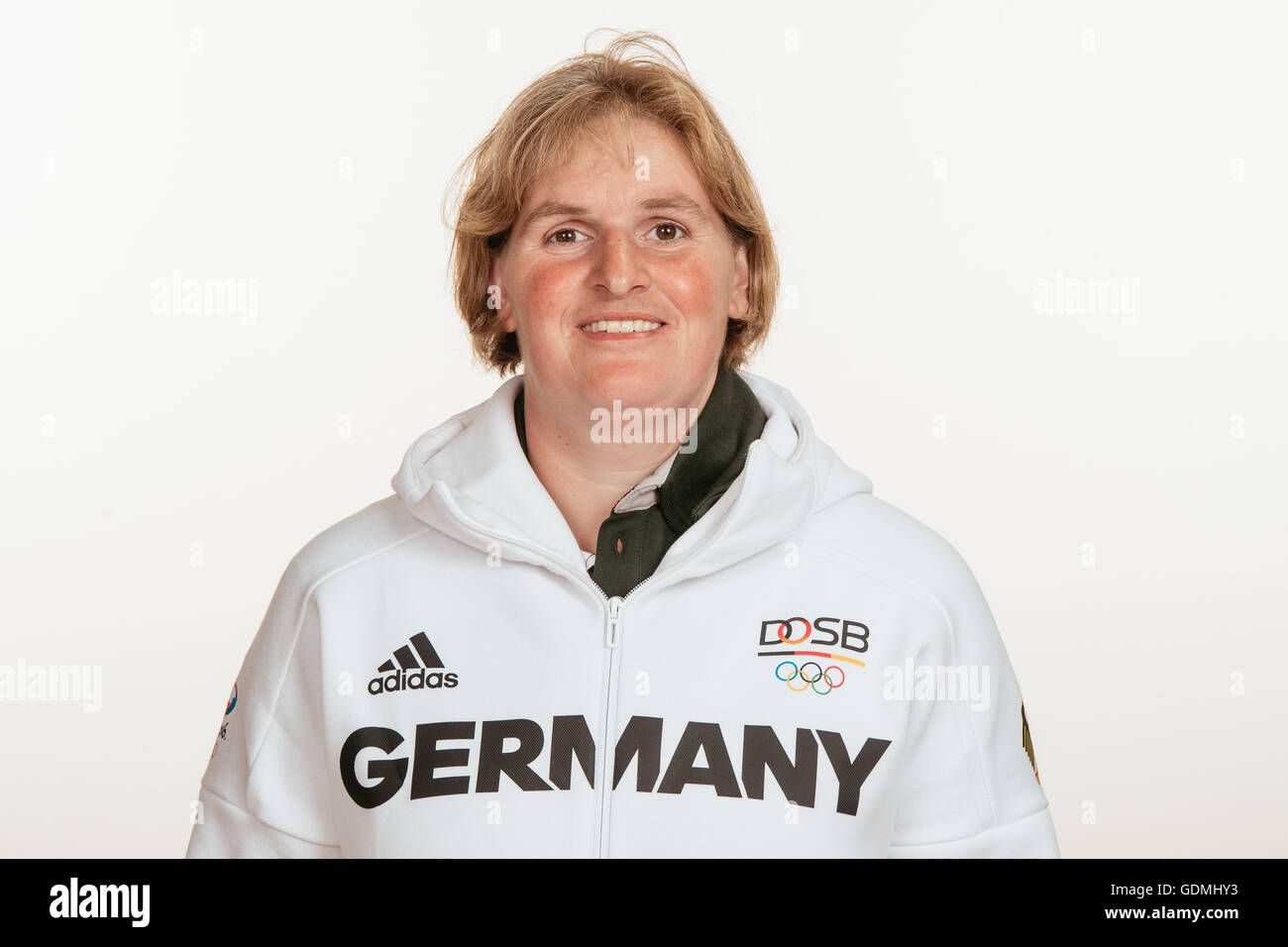 Sandra Decker poses at a photocall during the preparations for the ...