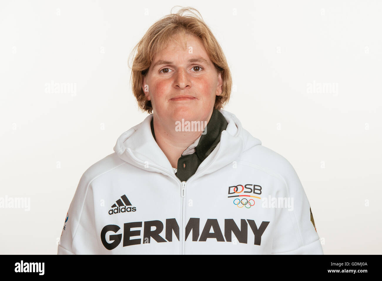Sandra Decker poses at a photocall during the preparations for the ...