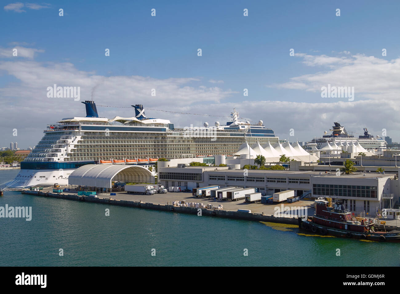 Cruise Ships in The Port of Miami, Florida, United States Stock Photo ...