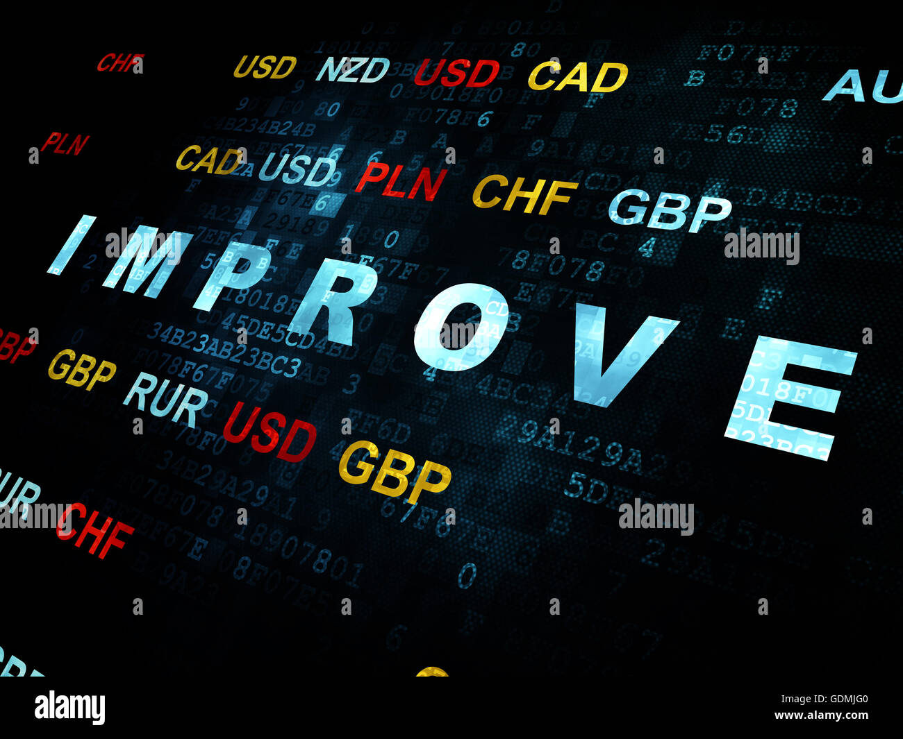 Finance concept: Improve on Digital background Stock Photo - Alamy