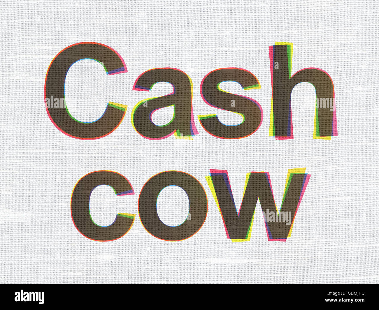 Business concept: Cash Cow on fabric texture background Stock Photo - Alamy