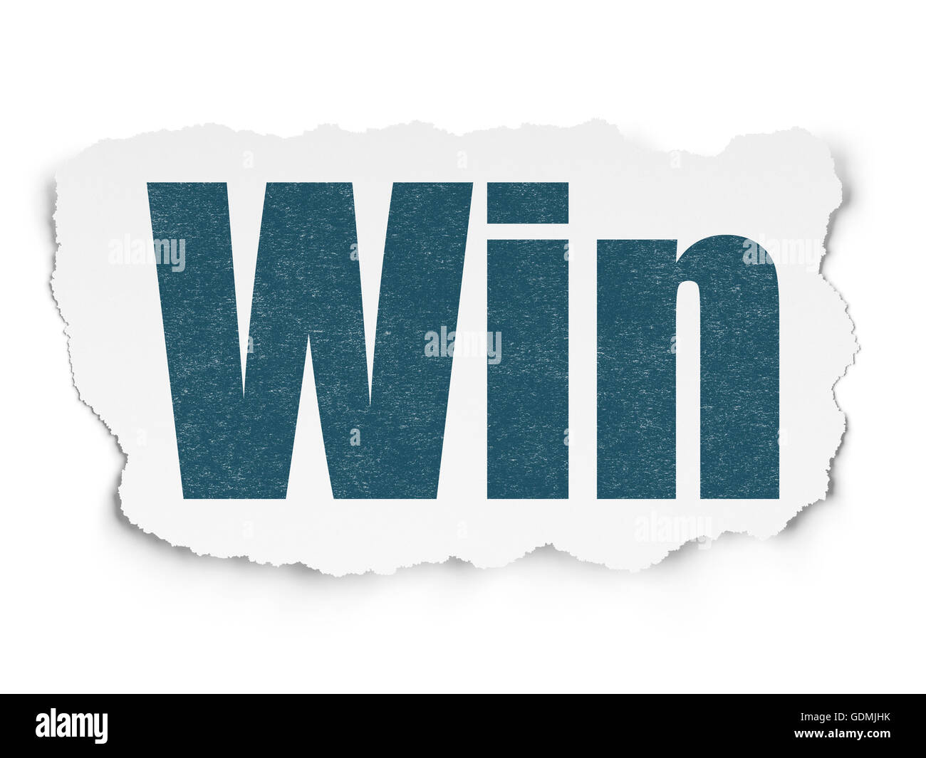Finance concept: Win on Torn Paper background Stock Photo - Alamy