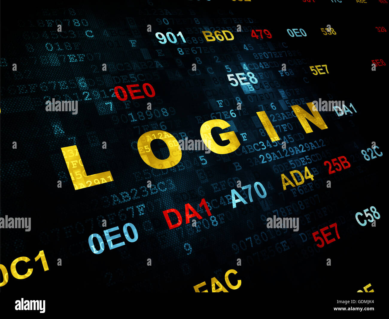 Safety concept: Login on Digital background Stock Photo - Alamy